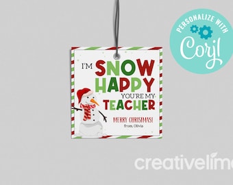 Editable Snow Happy We Are Friends Christmas Gift Tag Classroom Student ...