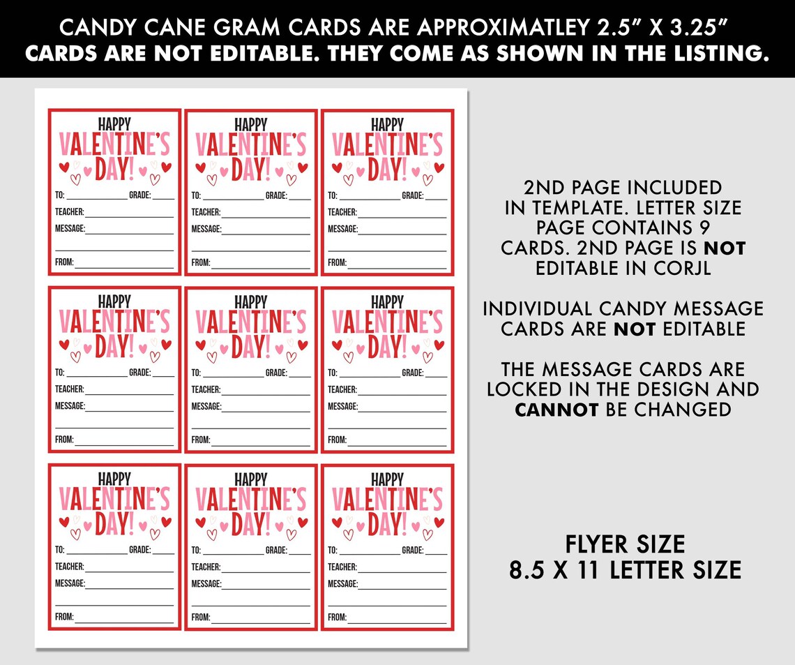 Editable Valentine's Day Gram Flyer, School Fundraiser (printable) - Etsy