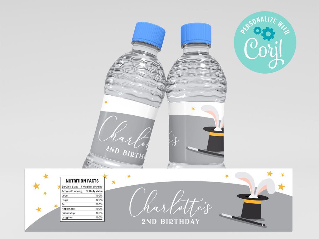 Magic Show Birthday Water Bottle Labels: Editable Party Decor (instant ...