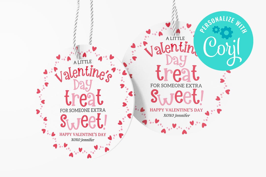 Editable Valentine Gift Tag | Round Valentine Tag | A Little Valentine ...