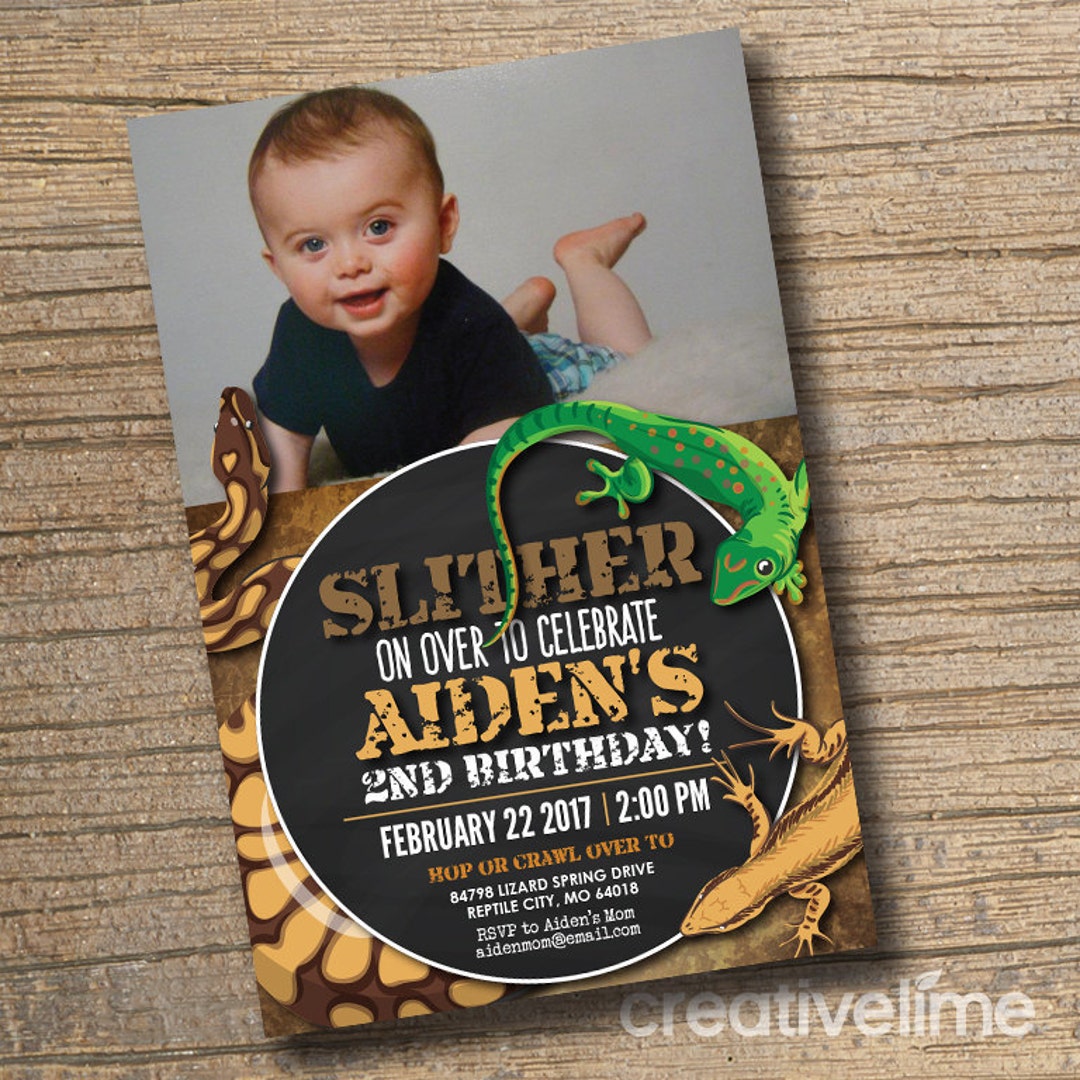 PRINTABLE Reptile Invitations Snake Lizard Invitations - Etsy Canada