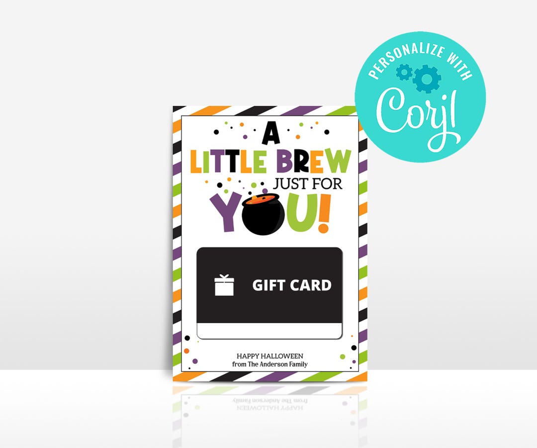 EDITABLE INSTANT DOWNLOAD A Little Brew Just for You Gift Card Holder ...