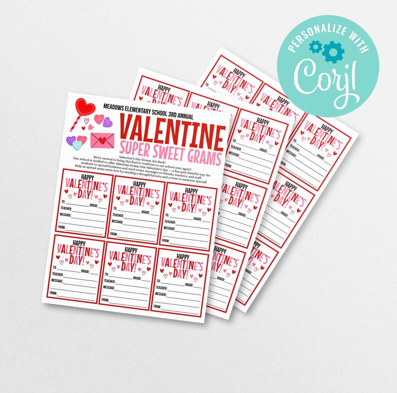 Editable Valentine's Day Gram Flyer, School Fundraiser (printable) - Etsy