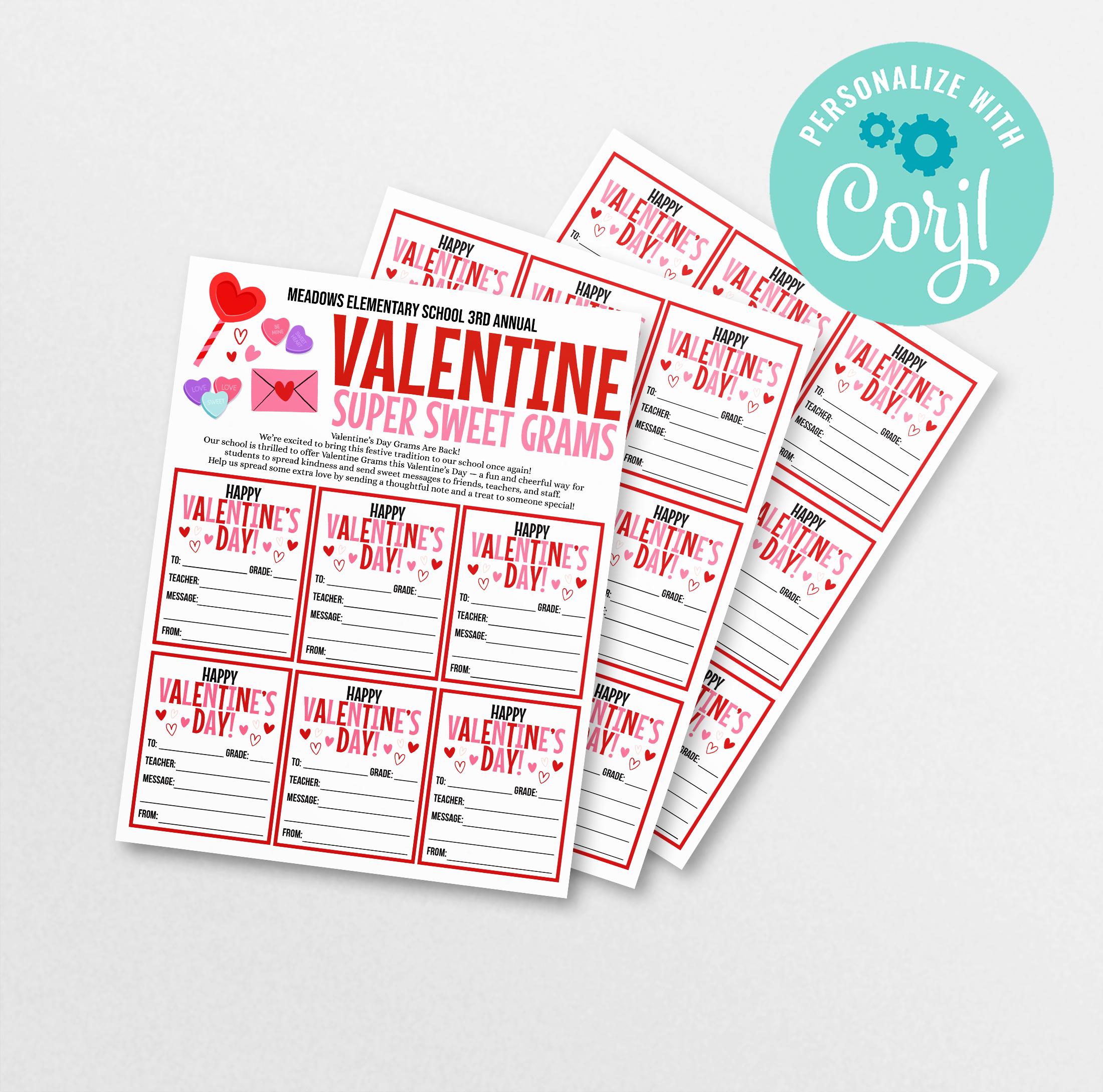 Editable Valentine's Day Gram Flyer, School Fundraiser (printable) - Etsy