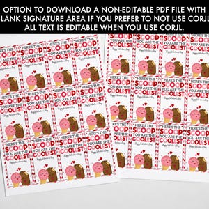 EDITABLE, INSTANT DOWNLOAD Printable Ice Cream Valentine's Day Gift Tag ...
