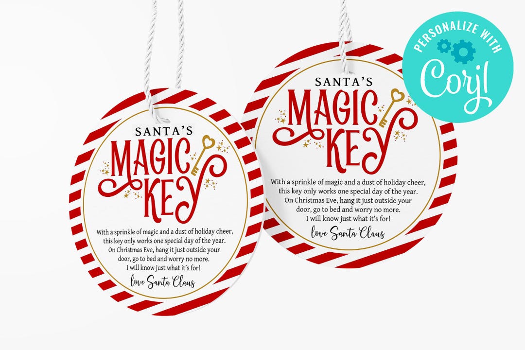 Santa's Magic Key Tag: Christmas Eve Keepsake (editable, Instant ...