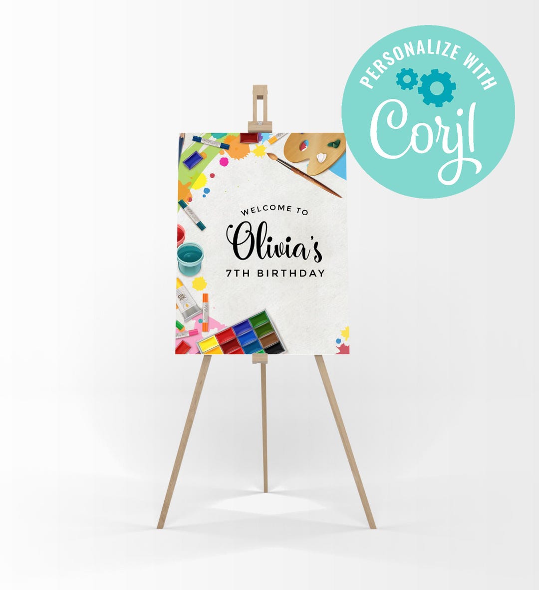 Art Party Welcome Sign: Painting & Pottery Theme (editable, Instant ...