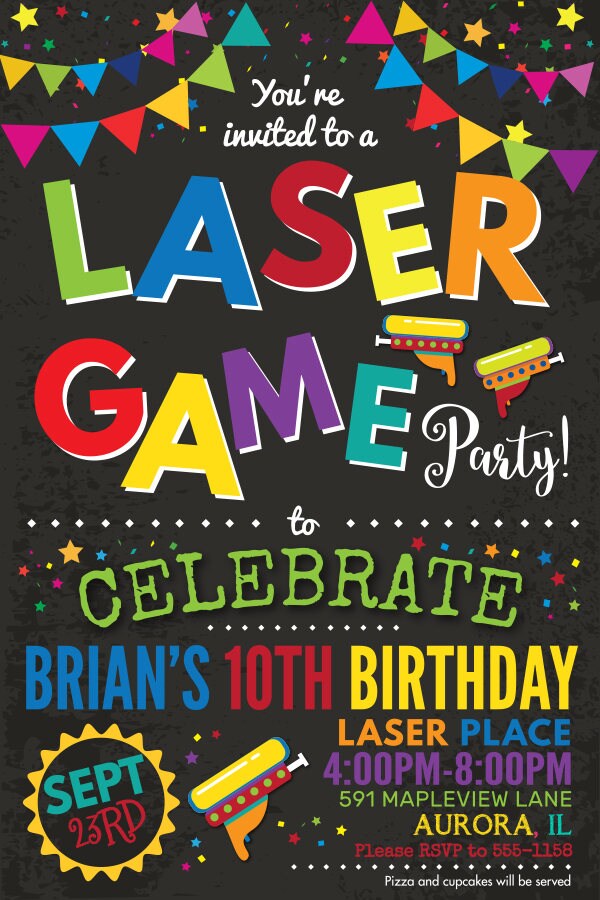 PRINTABLE Laser Gun Party Invitation Laser Birthday | Etsy Canada