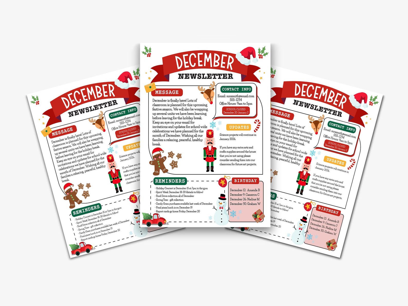 Editable December Classroom Newsletter: Winter School Update (corjl ...