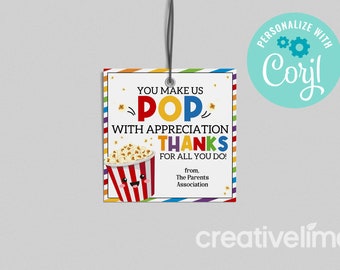 GIFT TAG - You Make Us Pop With Appreciation! - Etsy