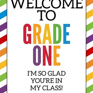 INSTANT DOWNLOAD Welcome to Grade School Gift Tag Printable, Any Grade ...