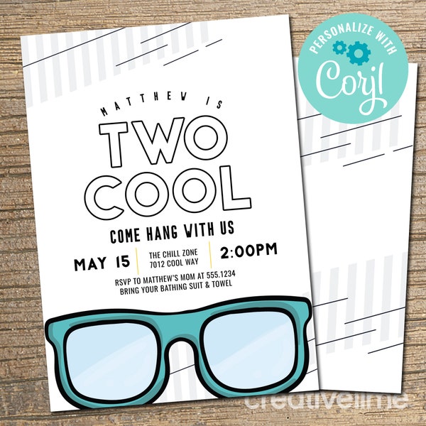 Two Cool Party Invitation - Etsy