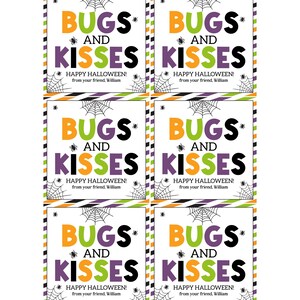 Bugs & Kisses Happy Halloween Gift Tag, Trick or Treating Bag Tag ...