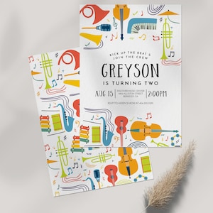 Music Birthday Invitation, Music Party Sing and Dance, Musical ...