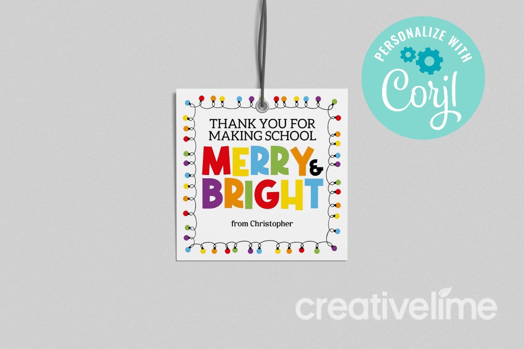 EDITABLE, INSTANT DOWNLOAD Thank You for Making School so Merry ...