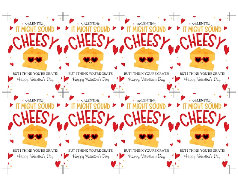 Editable Cheesy Valentine's Day Gift Tag, Cheese Valentine Tag, It ...