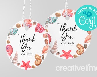 Shell Tags Round Paper Gift Tags Set of 10 - Etsy