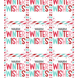 EDITABLE, INSTANT DOWNLOAD Warm Winter Wishes Gift Tag, Corjl Template ...