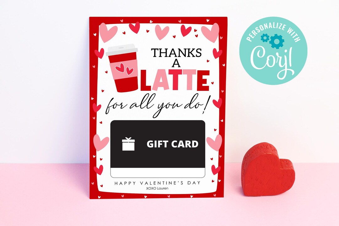 EDITABLE INSTANT DOWNLOAD Printable Thanks a Latte for All You Do Gift ...