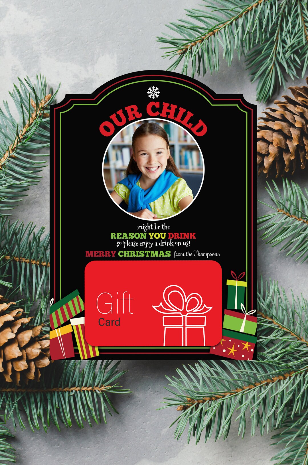 EDITABLE, INSTANT DOWNLOAD Christmas Gift Card Holder, Our Child Might ...