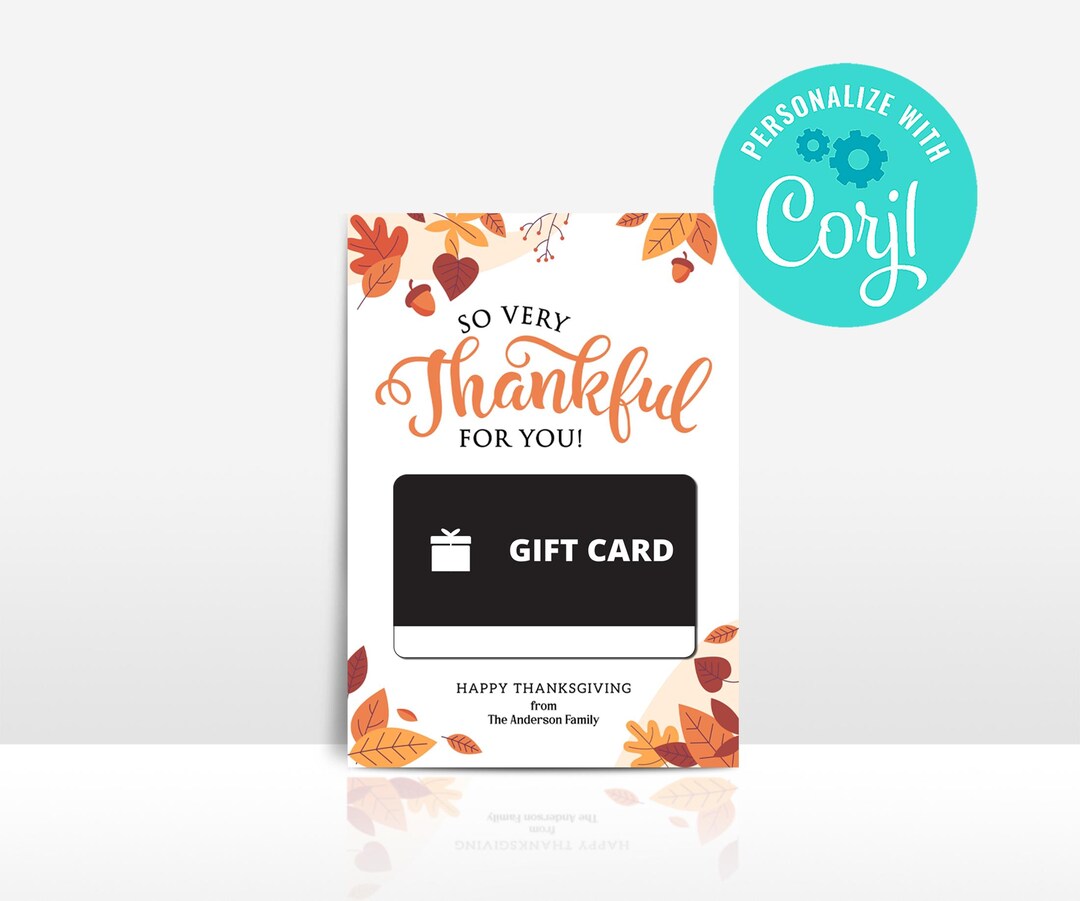 Autumn Thanksgiving Gift Card Holder: Editable Printable (instant ...
