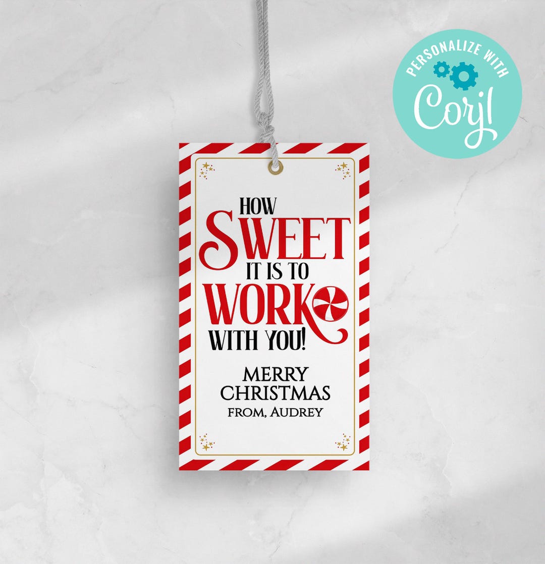 Editable Christmas Coworker Gift Tag, Sweet Treat (instant Download) - Etsy