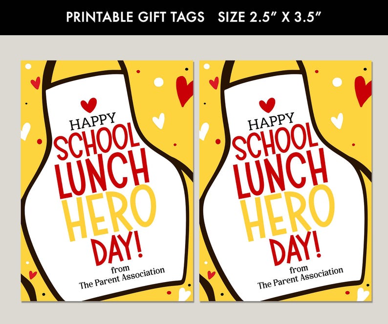 Lunch Hero Day Gift Tag | School Staff Appreciation (editable CORJL ...
