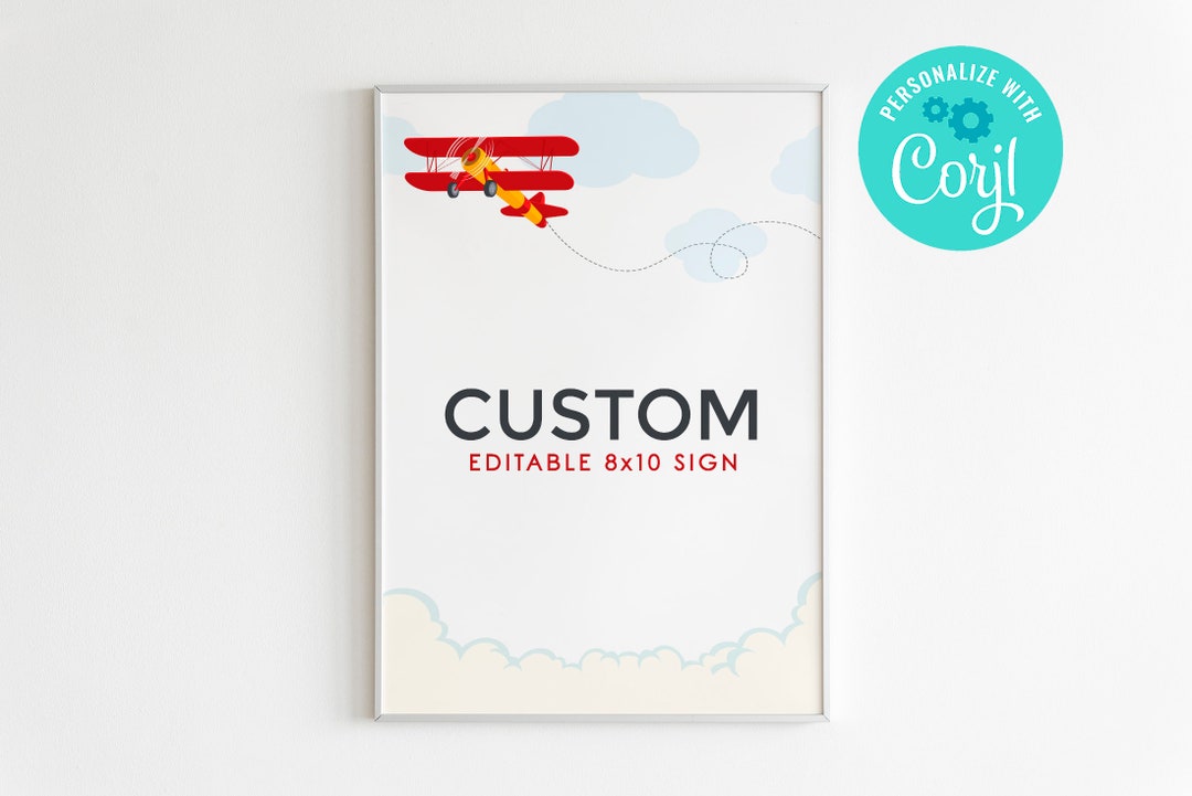 Airplane Party Signs, Airplane Birthday Signage, Time Flies Party ...