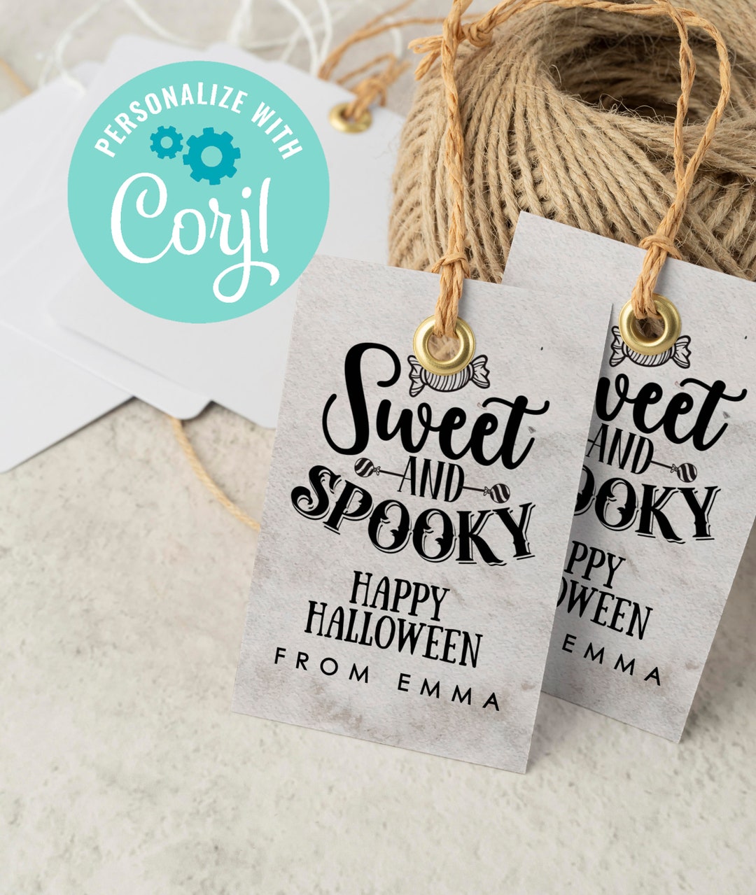 Halloween Printable Gift Tag Template Editable Trick or Treat - Etsy