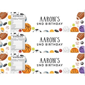 EDITABLE, INSTANT DOWNLOAD Sports Theme Water Bottle Labels, Let's Have ...