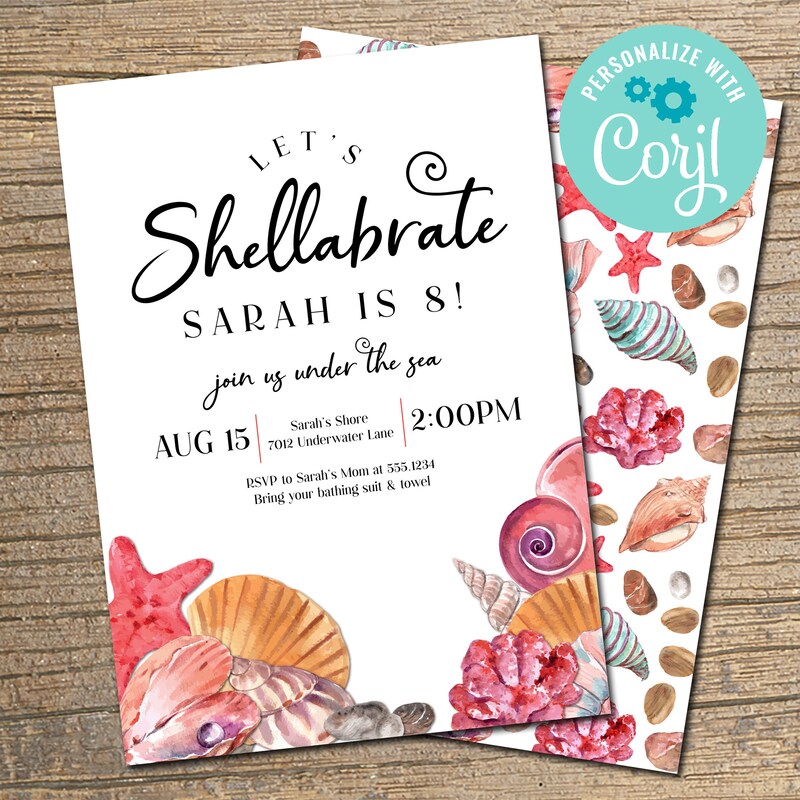 Shell Invitations - Etsy