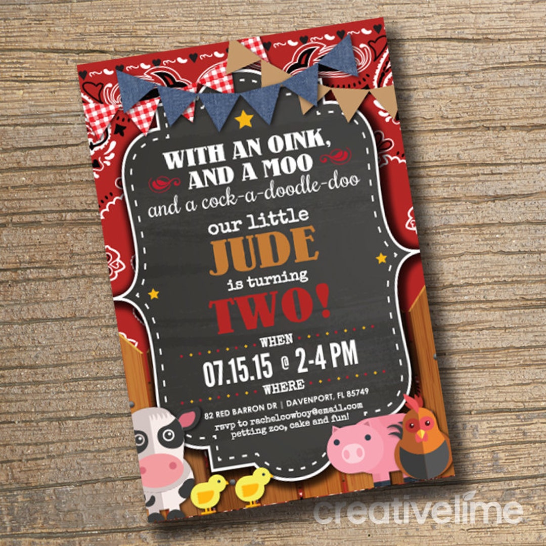 PRINTABLE Farm Invitations Old Mcdonald Invitations Farm - Etsy