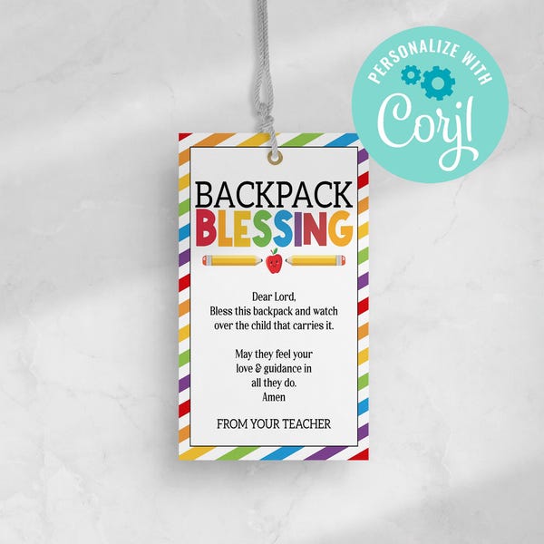 Backpack Blessing - Etsy