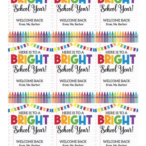 Here's to a Bright School Year Tag, First Day of School Teacher Student ...