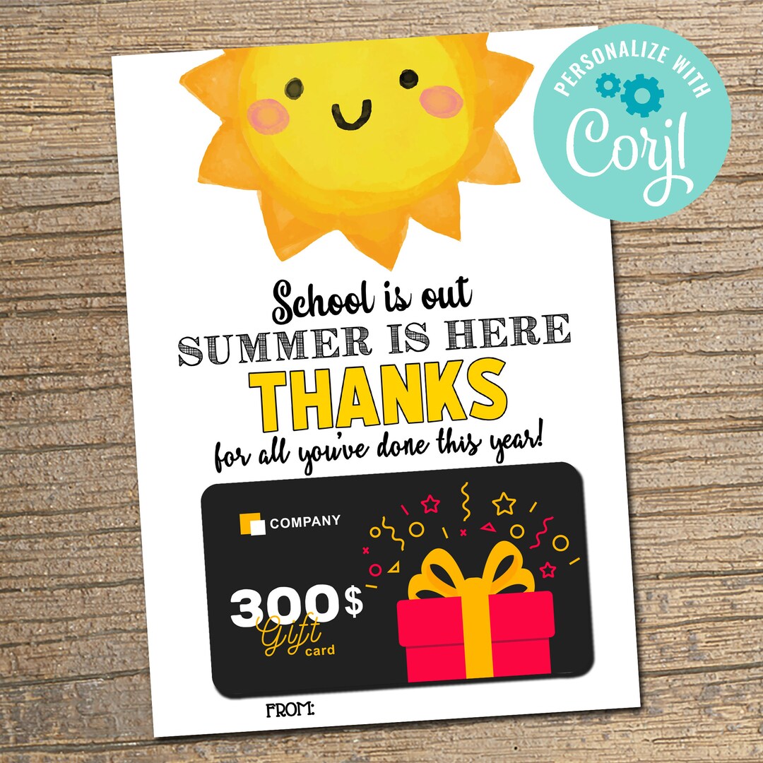 EDITABLE, INSTANT DOWNLOAD Thank You Gift Card Holder Teacher ...