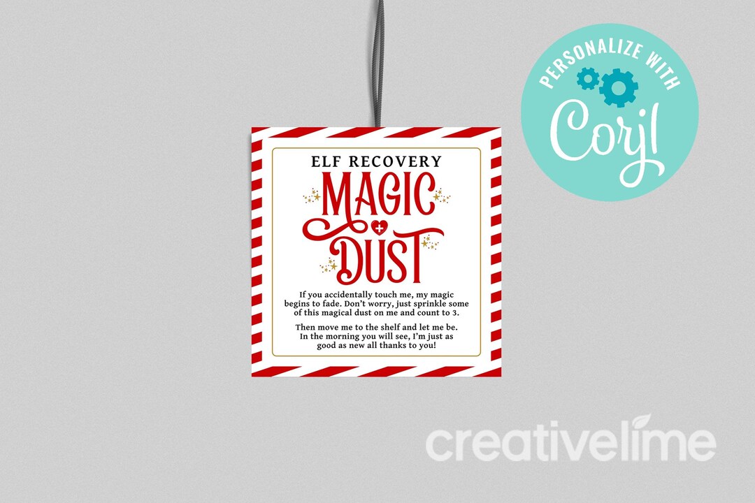 Elf Magic Dust Tag: Christmas Elf Recovery (printable Digital Download ...