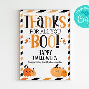 Thanks for All You Boo 8x10 Table Sign Teacher, Nurse, Employee, Client ...