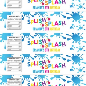 EDITABLE, INSTANT DOWNLOAD Waterslide Water Bottle Labels, Waterslide ...
