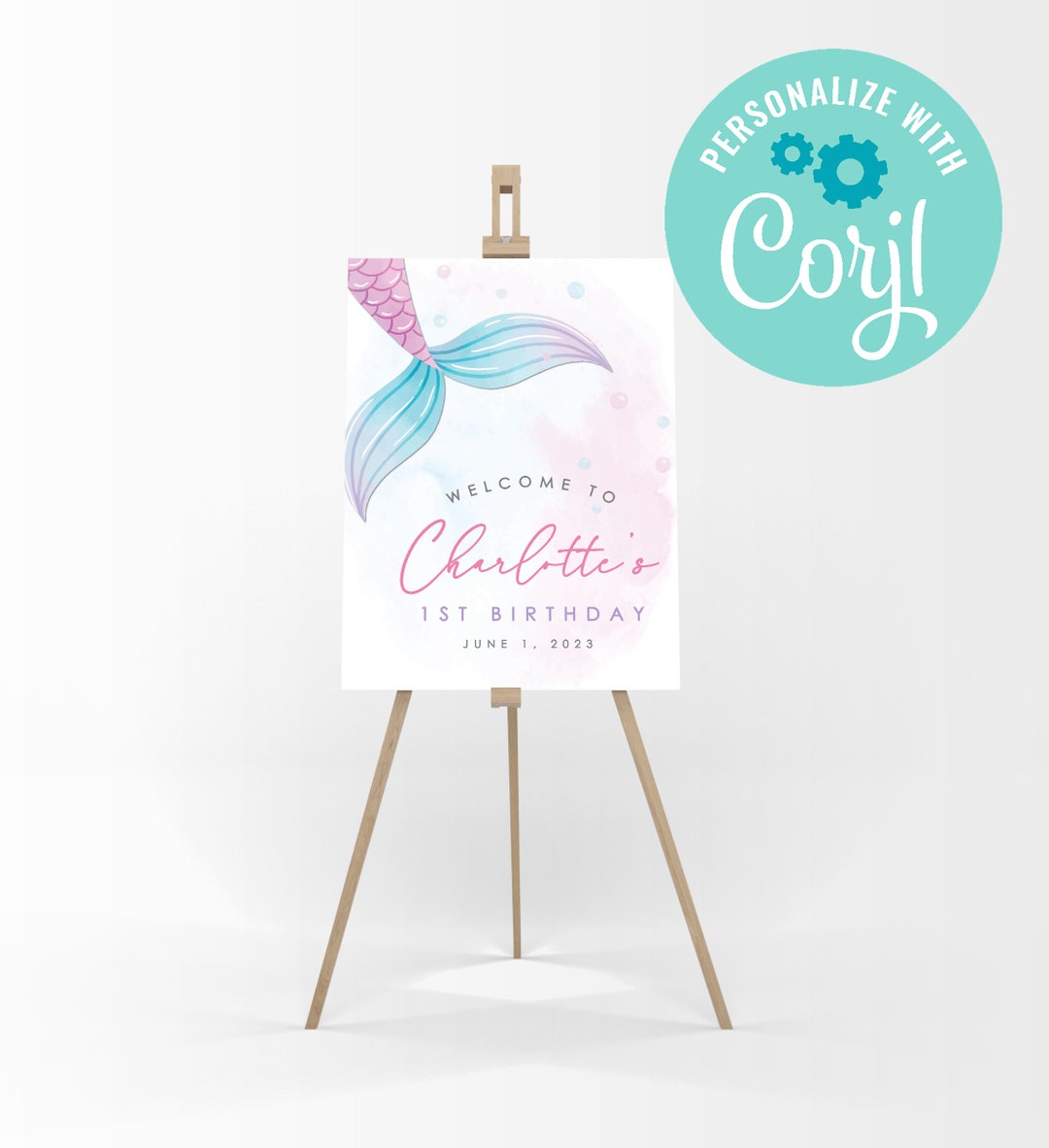 EDITABLE, INSTANT DOWNLOAD Mermaid Birthday Party Signs, Under the Sea ...