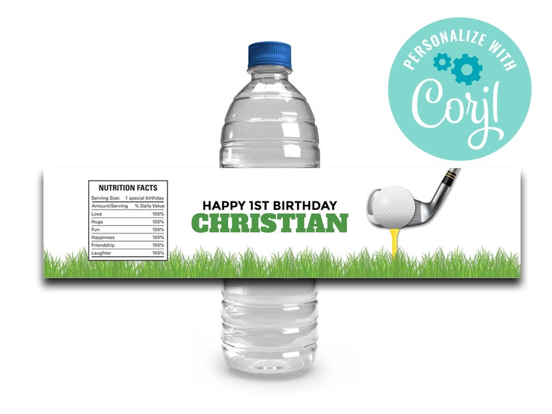 Editable Golf Birthday Water Bottle Labels (instant Download) - Etsy