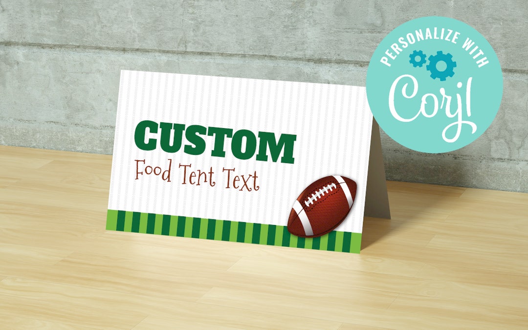 EDITABLE, INSTANT DOWNLOAD Football Birthday Food Tents, Football ...