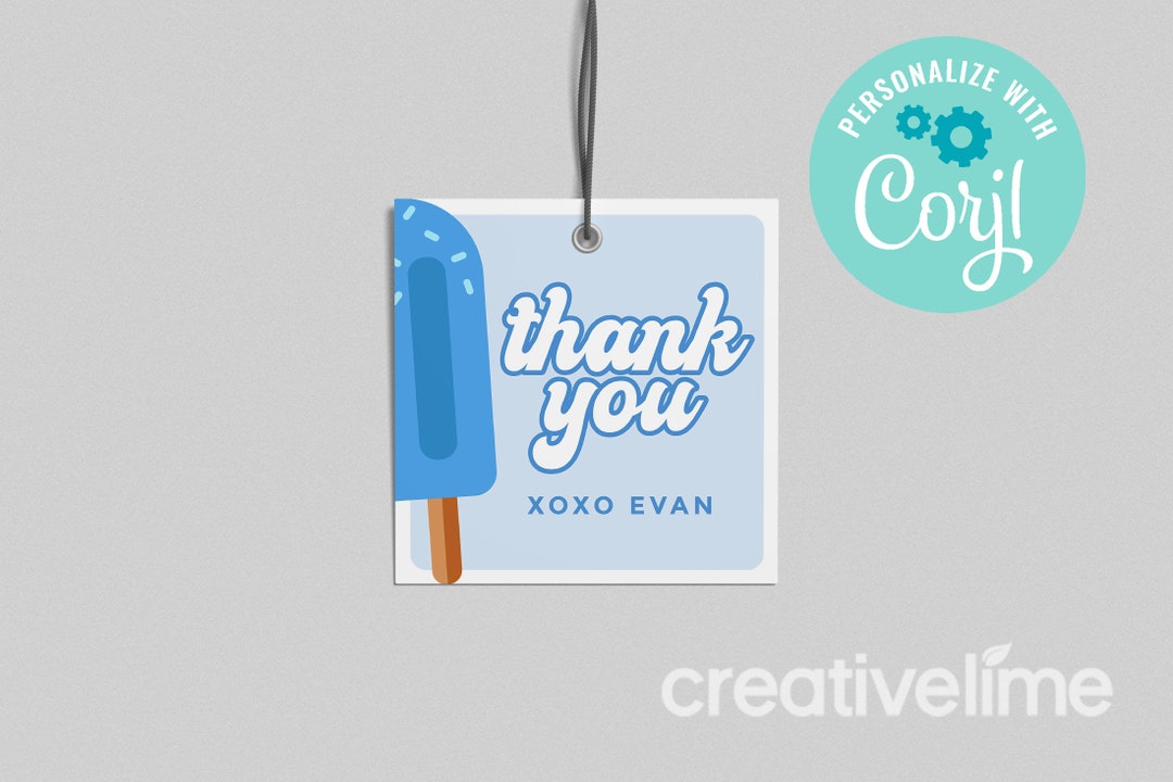 EDITABLE, INSTANT DOWNLOAD Editable Ice Pop Favor Tag, Ice Lolly Tag ...