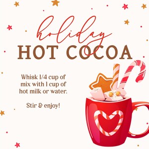 Editable Holiday Hot Cocoa Gift Tag: Printable Christmas Mix ...
