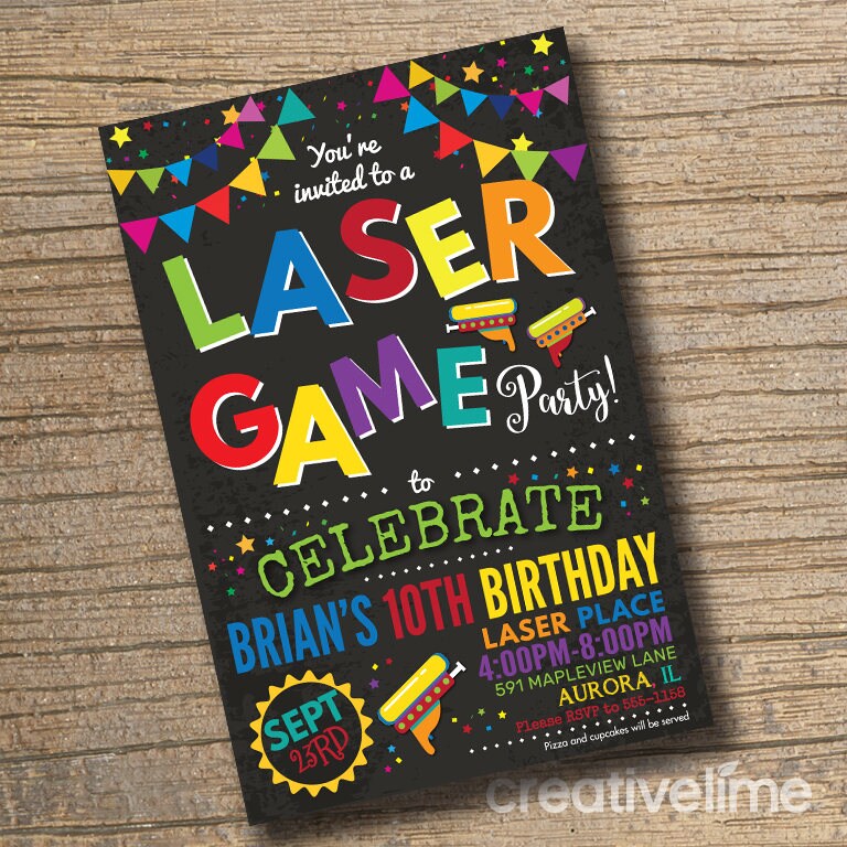 PRINTABLE Laser Gun Party Invitation Laser Birthday | Etsy Canada