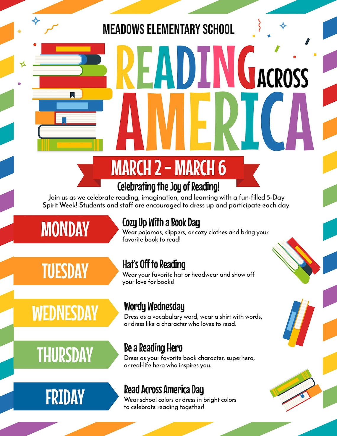 Editable Reading America School Spirit Week Flyer Template, Reading ...