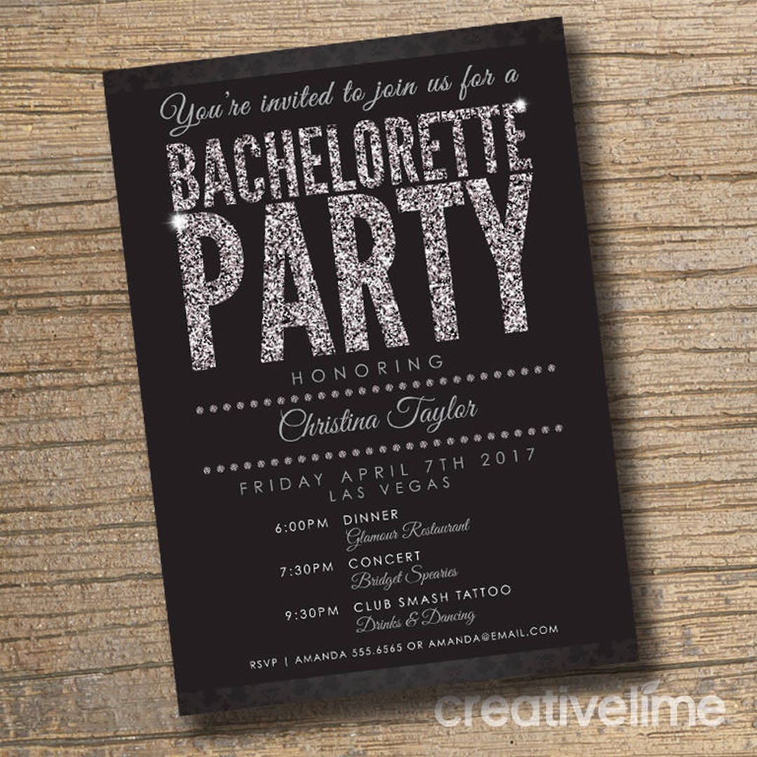 Bachelorette Party Invite Stagette Party Invite Glitter - Etsy Canada