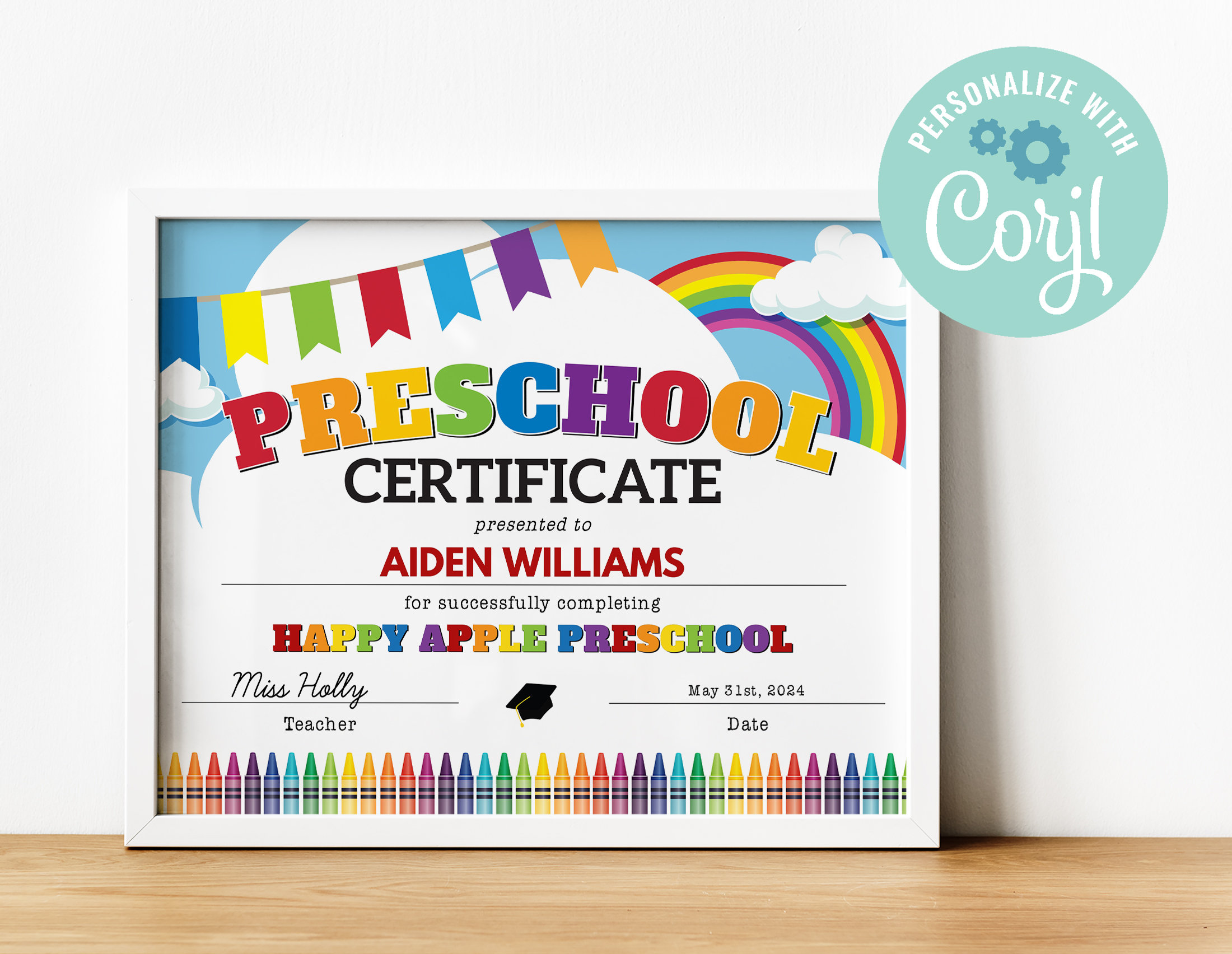 Editable Preschool Graduation Certificate: Instant Download - Etsy
