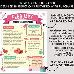 Editable February Classroom Newsletter: Valentine's Day Template (corjl ...