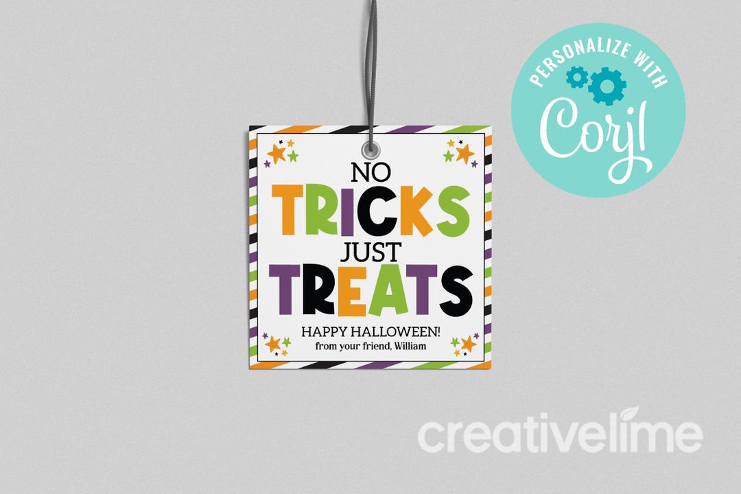 Halloween Treat Tag, Editable Gift Tag (instant Download) - Etsy