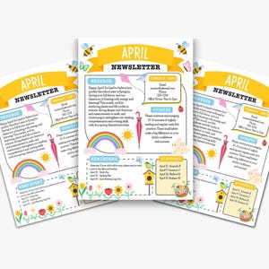 Editable April Classroom Newsletter Template (corjl) - Etsy